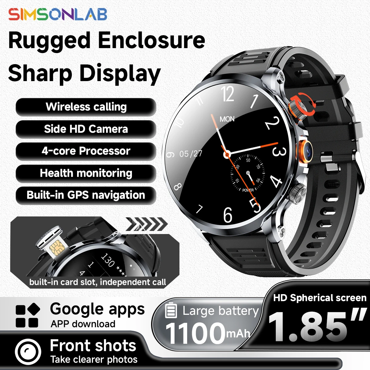 2024-NEW-4G-LTE-Smart-Watch-GPS-SIM-Card-Wifi-Camera-NFC-32G-ROM-APP ...