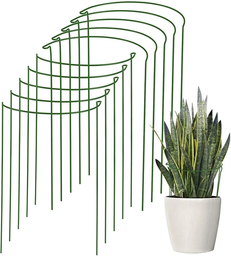 4-8pcs-Plant-Support-Stake-Half-Round-Metal-Garden-Plant-Supports-Ring ...