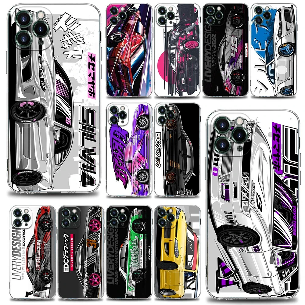 JDM Drift Tokyo Sports Car Shell Case for iPhone 11 12 13 14 Pro Max ...