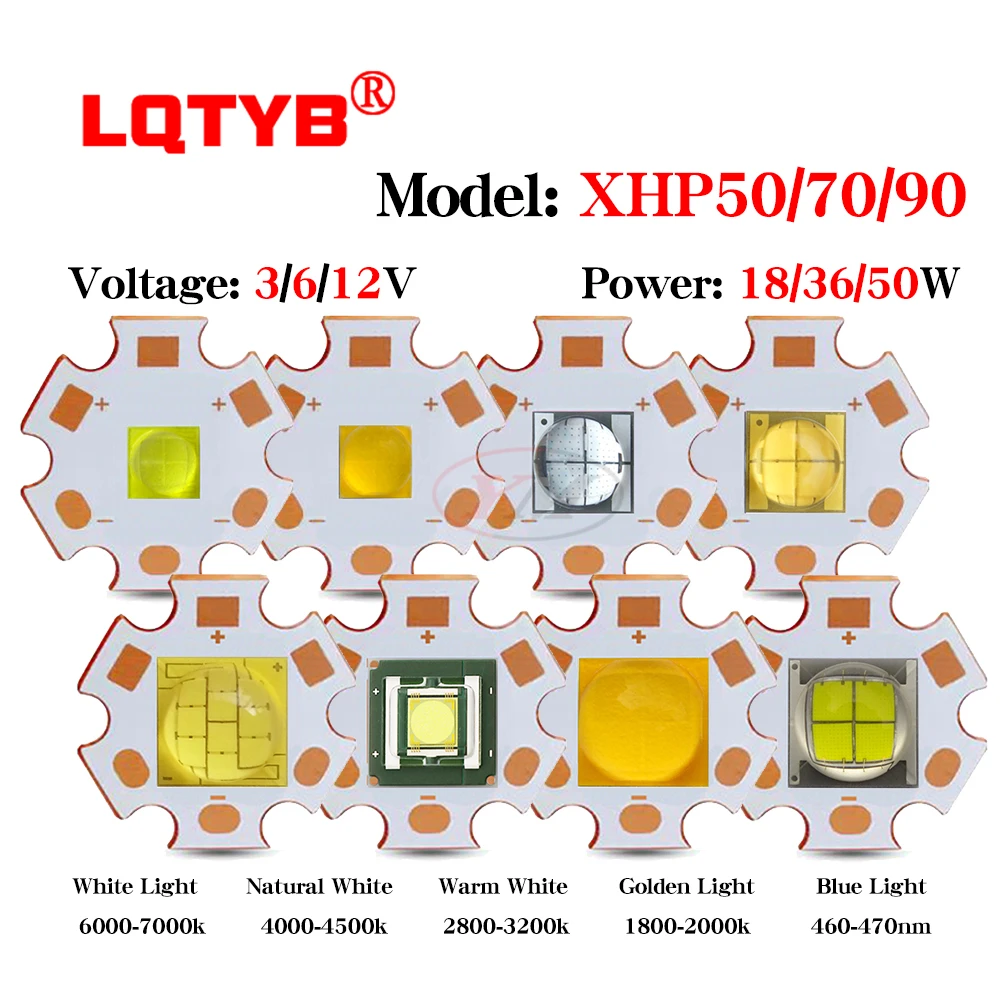 DC3V/6V/12V XML2 T6 XHP70 XHP90 LED COB Replace CREE 18W 36W45W 50W For ...