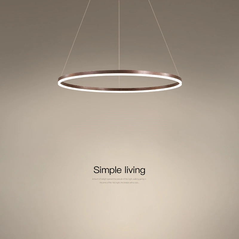 Nordic Minimalism Single Ring Led Chandelier Lighting Aluminium Circle ...