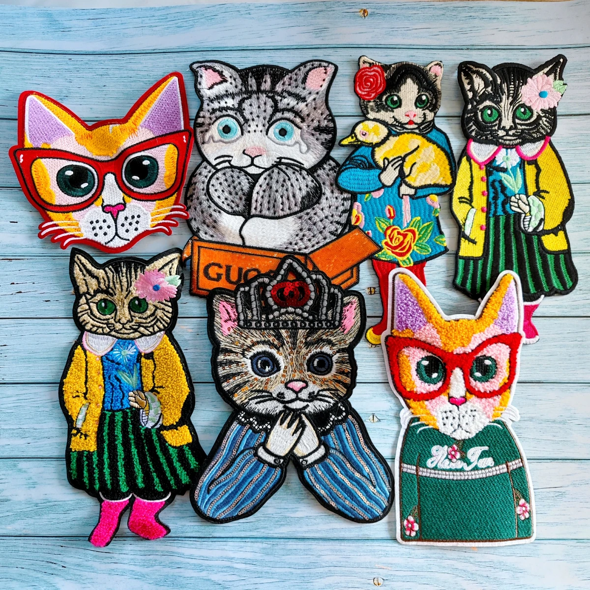 Embroidery Big Cat Patch Animal Cartoon Towel Patches,chenille Bears ...