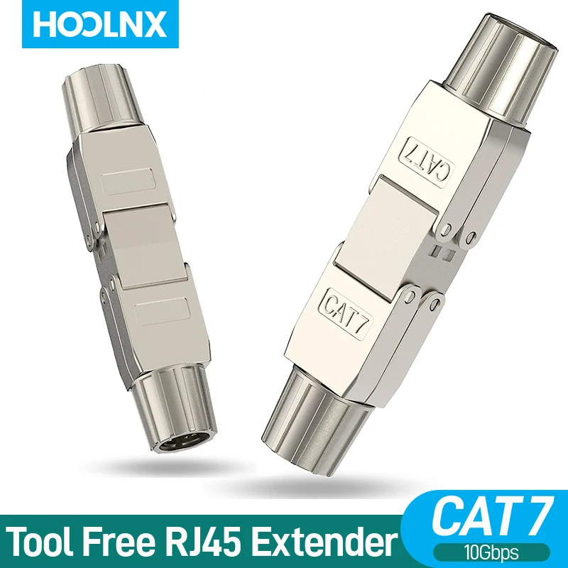 Hoolnx Tool Free RJ45 Extender, Ethernet Cable Extender PoE+ CAT6A CAT7 Lan Cable Extension ...