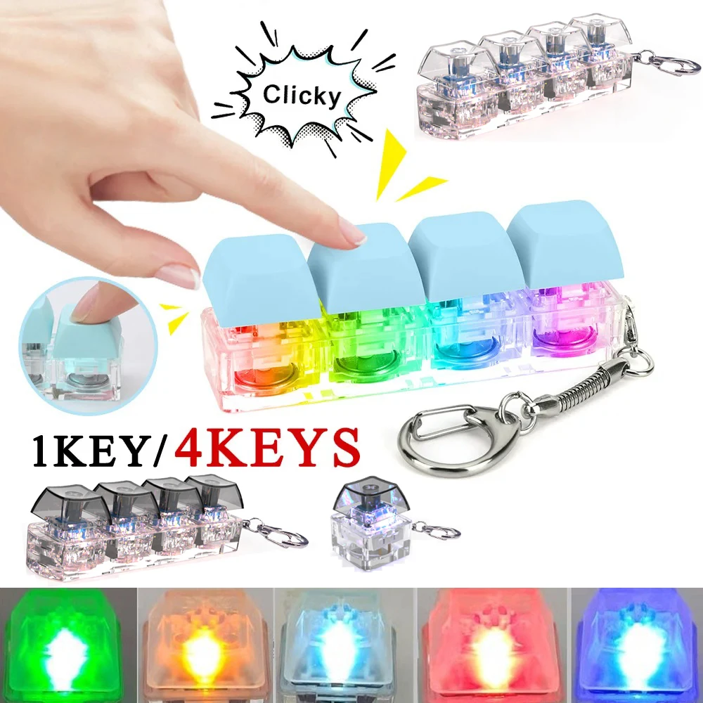 LED-Keyboard-Key-Chain-Toy-Stress-Relief-DIY-Fidget-Button-Keycap ...