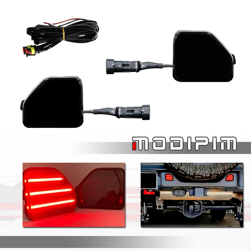 Red LED Car Rear Bumper Reflector Tail /Brake Lights Rear Fog Lights ...