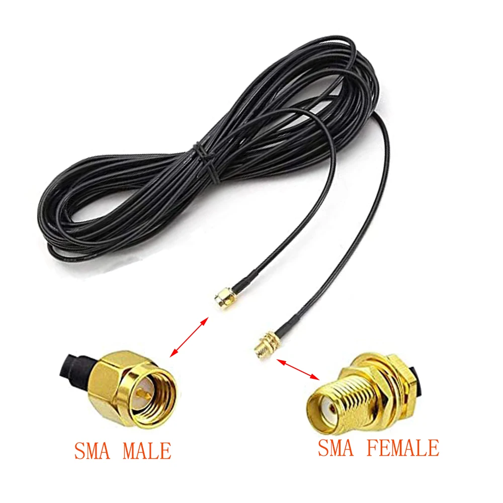 SMA Male Plug To SMA Female Nut Bulkhead Wifi Antenna Connector ...