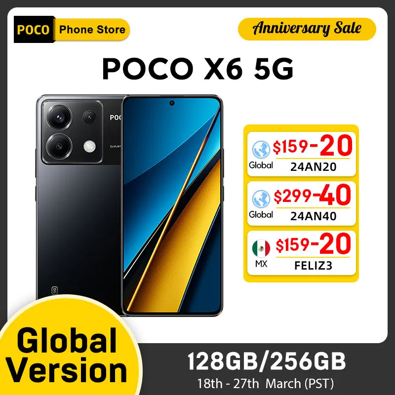 New-POCO-X6-5G-Global-Version-Smartphone-Snapdragon-7s-Gen-2-120Hz-Flow ...