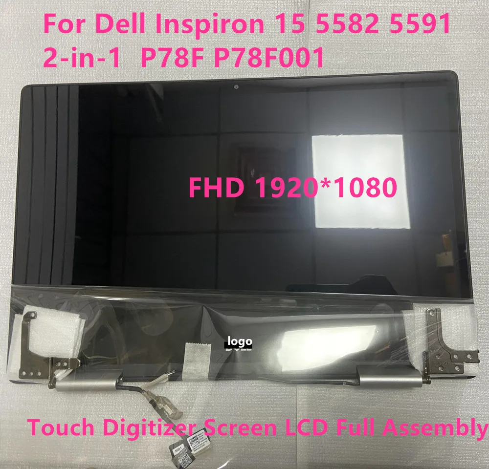 15.6 inch Touch Digitizer Screen LCD Full Assembly With Hinges For Dell ...
