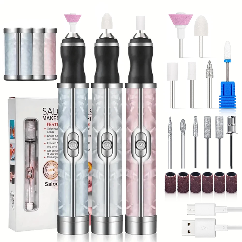 YIKOOLIN-Electric-Nail-File-Thick-Toenails-4-Speeds-Cordless-Acrylic ...