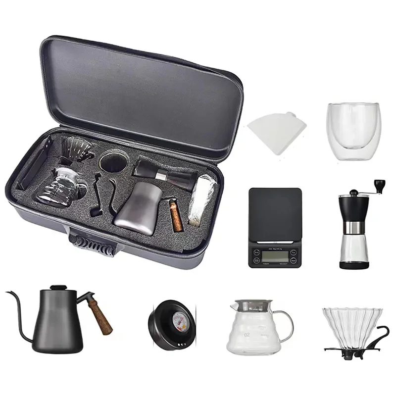 Travel-Hand-Coffee-Pot-Set-Hand-Coffee-Gift-Box-Grinder-Electronic ...