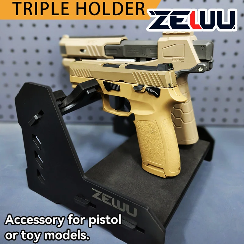 Triple-Pistol-Holder-3-Model-Display-Handgun-Holder-Stand-Gun-Organizer ...