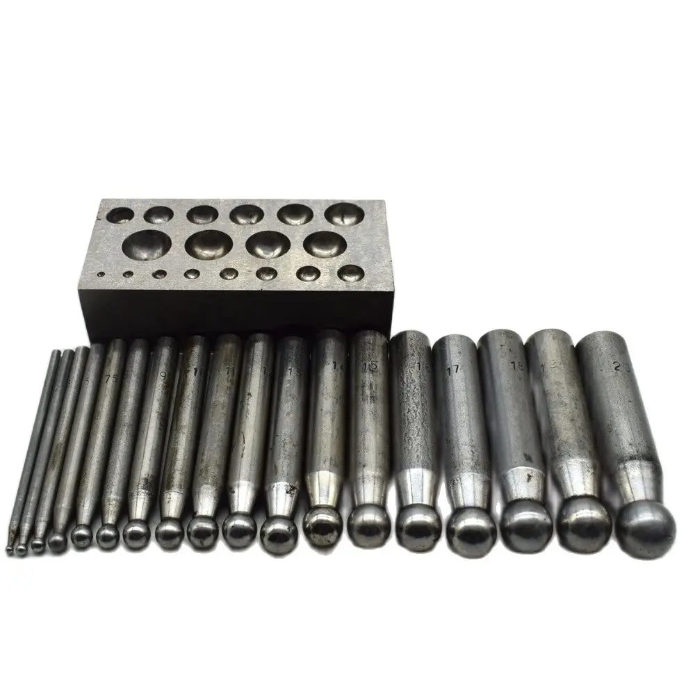 18pcs-Steel-Dapping-Doming-Punch-Block-Set-Jewelry-Shaping-Foriming ...