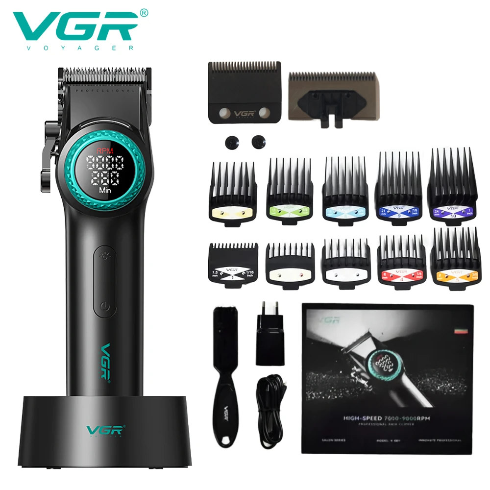 VGR-Hair-Trimmer-Electric-Hair-Clipper-Barber-Adjustable-Hair-Cutting ...