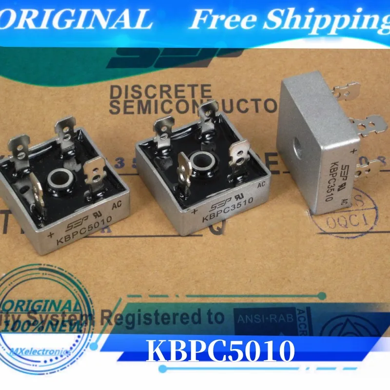 Free Shipping 10pcs/lot KBPC5010 5010 BRIDGE DIODE GPP 50A 1000V NEW100 ...