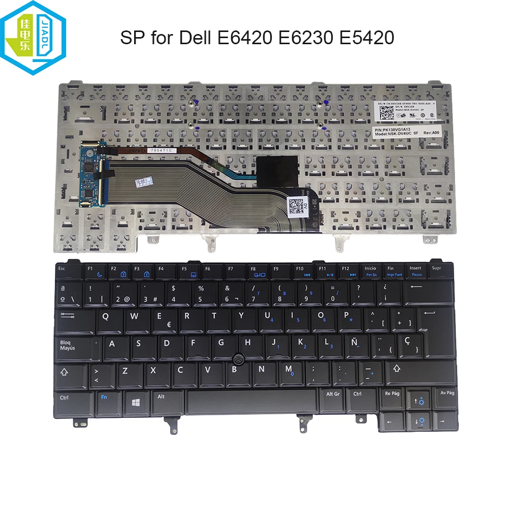 Teclado Latino español con Trackpoint para portátil Dell Latitude E6420, E6430, E6440, E6330 ...