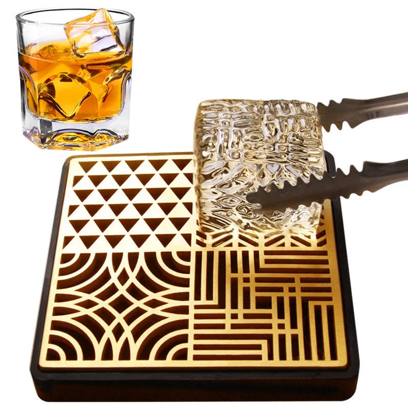 Ice Cube Design Plate Food Grade Brass Ice Stamp Mold Ice Printing Bar ...