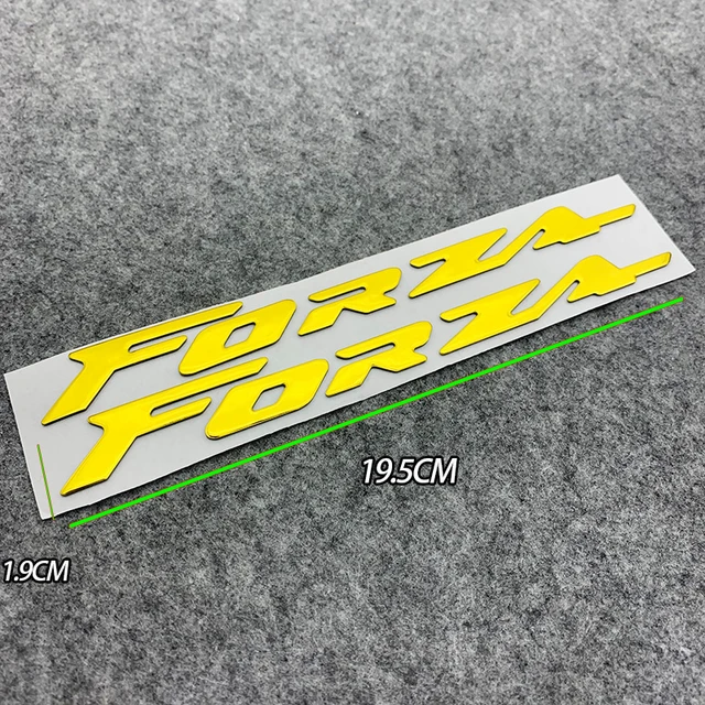 FORZA 3D Motorcycle Accessories LOGO Badge Chrome Soft Plastic Sticker ...