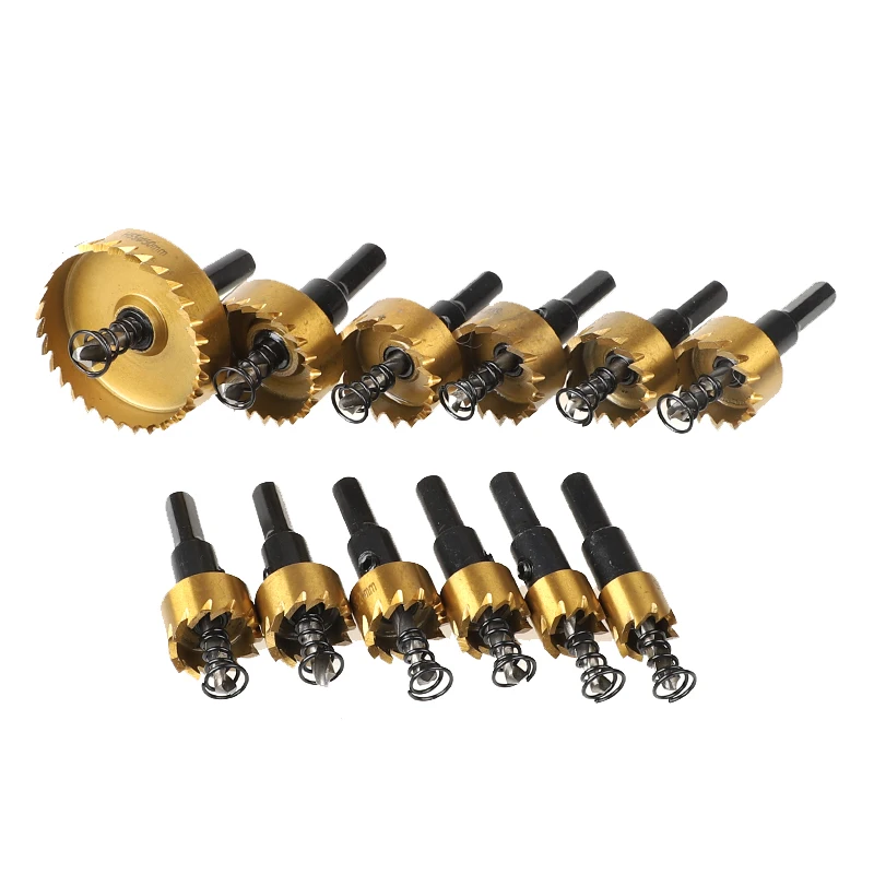 12pcs-Titanium-HSS-Hole-Saw-Set-15-60mm-Tooth-Blade-Cutter-Drill-Bit ...