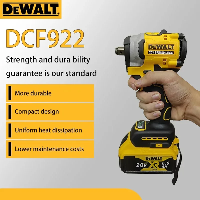DEWALT DCF922 20V Brushless Cordless Impact Wrench Pilot Large Torque ...