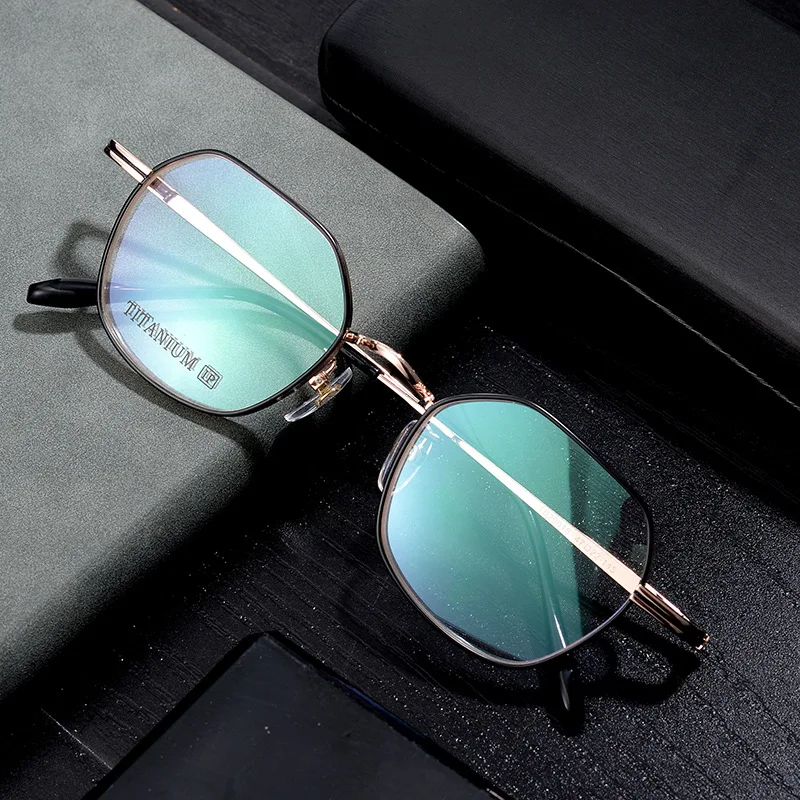 High-Quality-Business-Pure-Titanium-Men-Glasses-Frame-Woman-Polygon ...