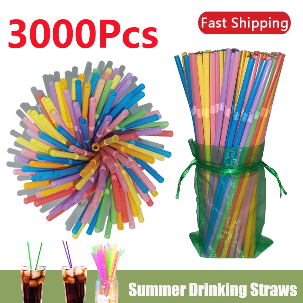 50-3000PCS-rietjes-Straw-Multicolor-Drinking-Straws-Milk-Tea-Bar-Party ...