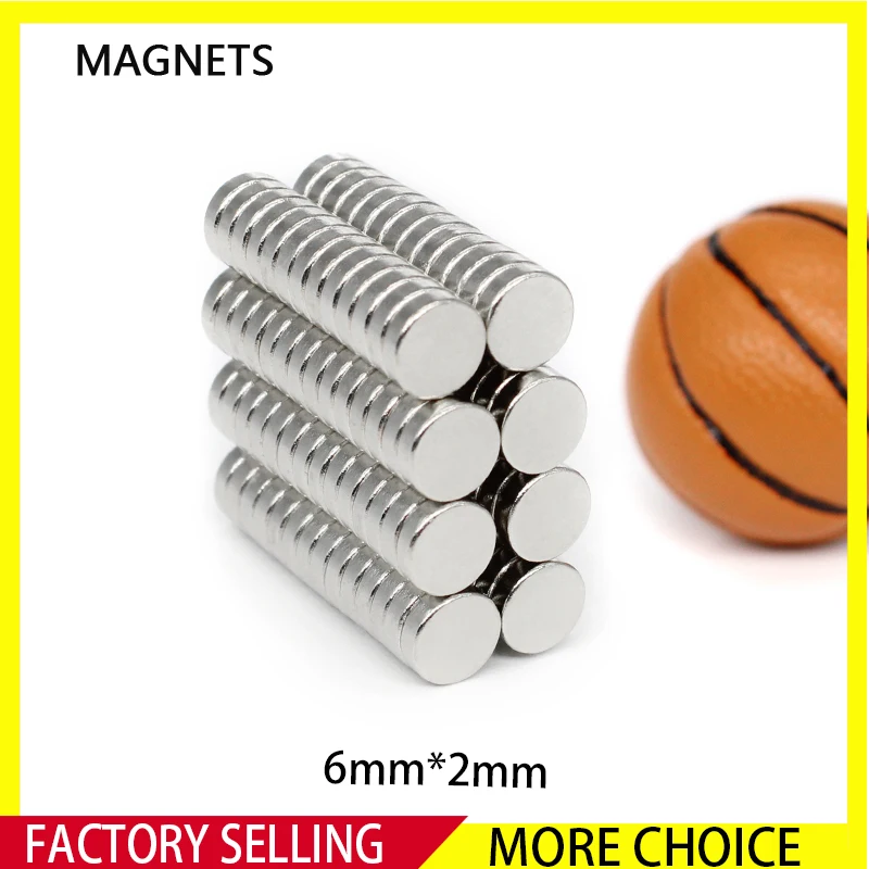 50-100-200-300-500-1000PCS-6x2-Mini-Small-Round-Magnets-Strong-6mm-x ...