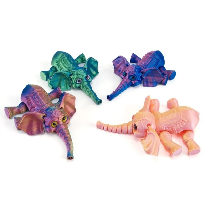 3D Printed Elephant Model Multi-jointed Movable Elephant Action ...