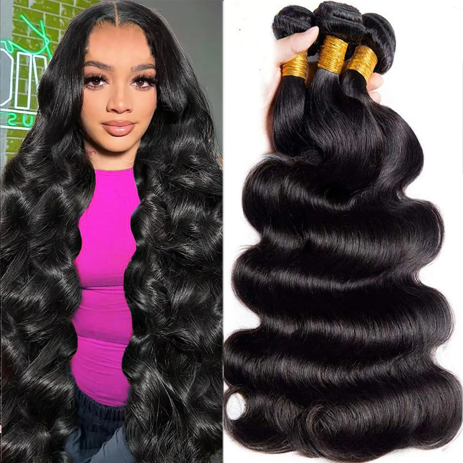Cheap-Body-Wave-Bundles-1-3-4-Pcs-30-32-Inch-Bundles-100-Human-Hair ...