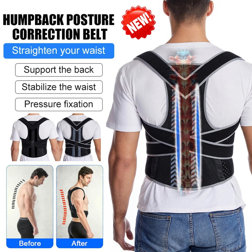 Adjustable-Posture-Corrector-Full-Back-Support-Shoulder-Waist-Spine ...