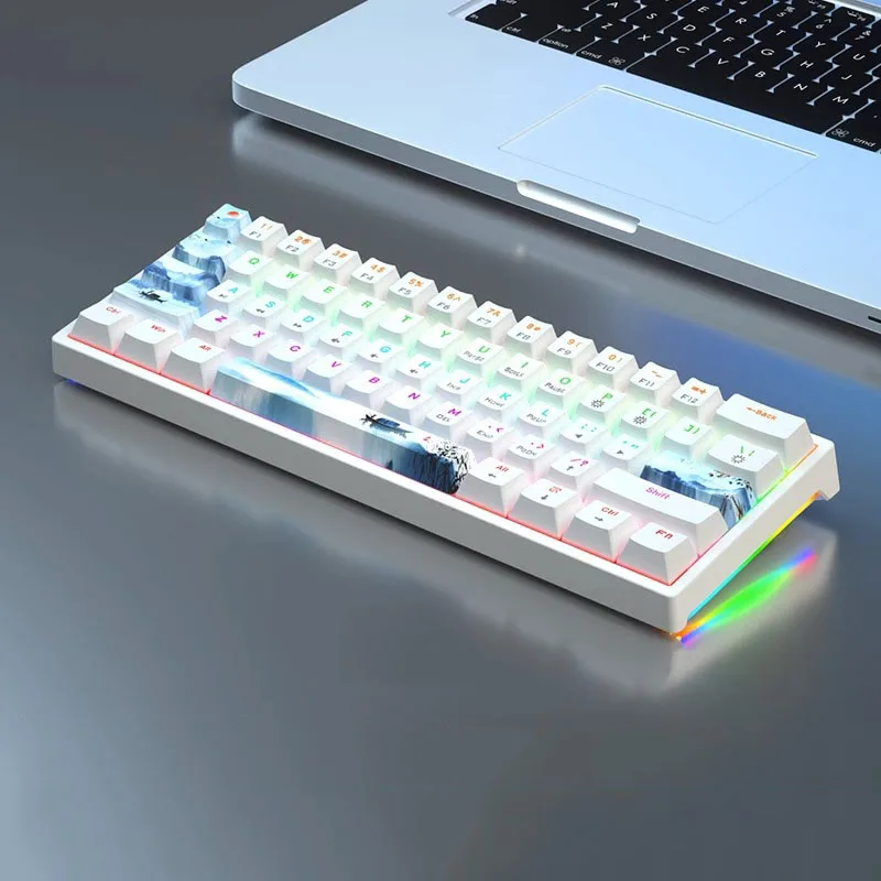 RGB-Mechanical-Keyboard-61-68-Key-Portable-Green-red-tea-Switch-Hot ...