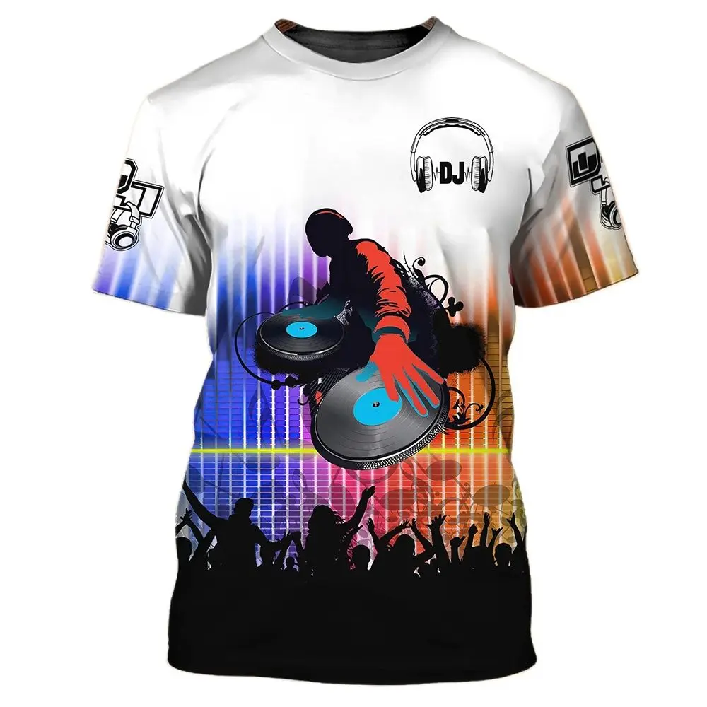 Rock DJ T shirt Men's Nightclub Bar Party Short Sleeve Fashion Trend ...