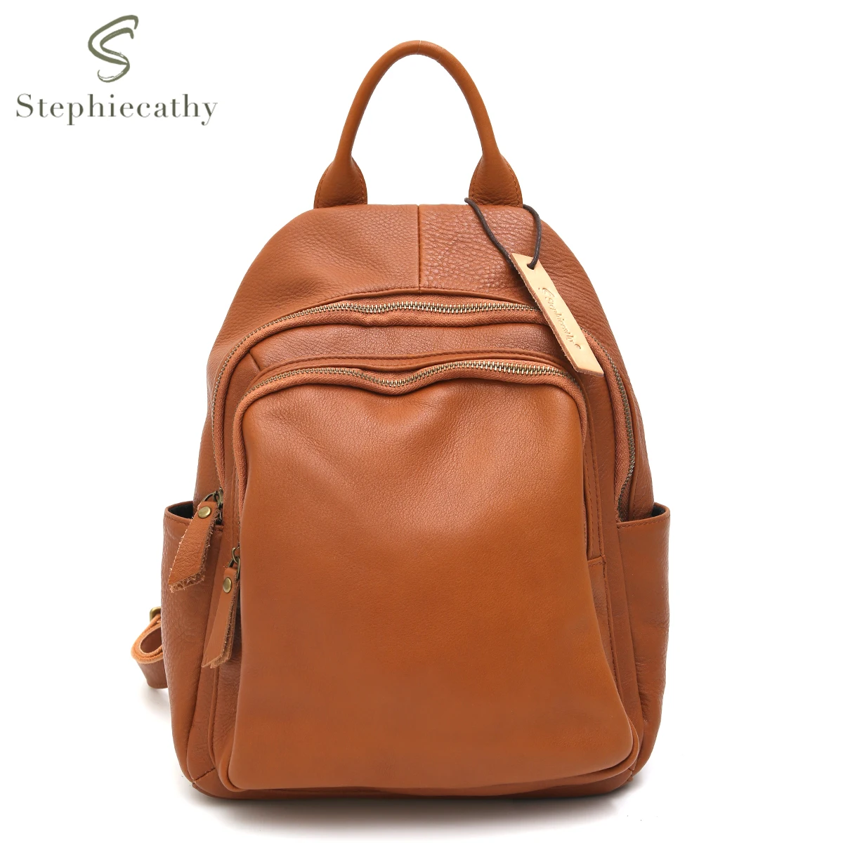 SC Luxury Genuine Cow Leather Backpack Unisex Women Men Shoulder Bags ...