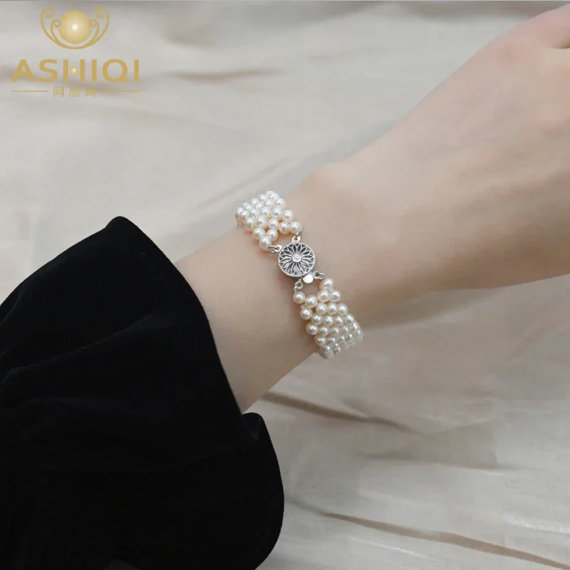 ASHIQI-natural-freshwater-pearl-925-sterling-silver-braided-vintage ...