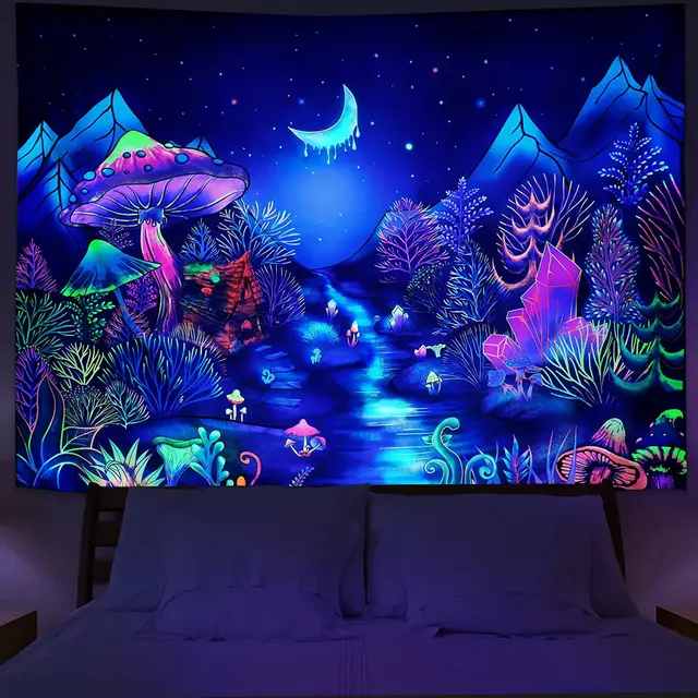 Astronaut UV Fluorescent Tapestry Aesthetics Wall Hanging Hippie Tapestry Bedroom Independent ...