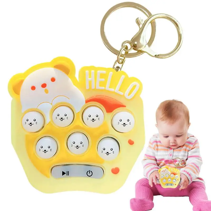 Quick-Push-Game-Console-Pop-Fidget-Keychain-Game-Toys-Bear-Shape-Mini ...