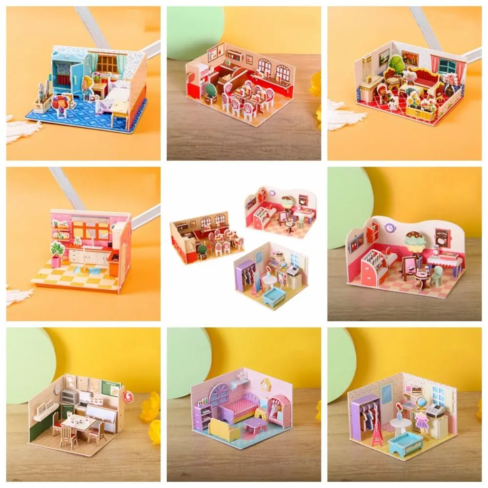 Cardboard-3D-Room-Model-Puzzle-Toys-Model-Toys-House-3D-Room-Cardboard ...