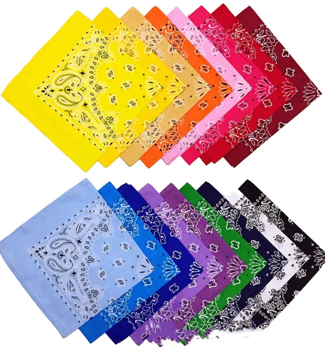 55x55cm-Cotton-Headscarf-Handkerchief-Square-Colorful-Sports-Paisley ...