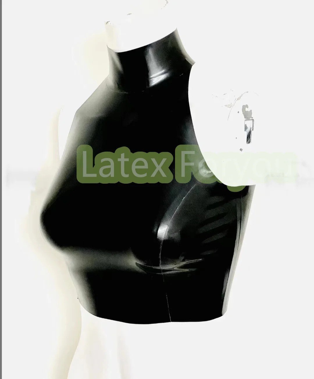Natural Latex High Halter crop top Gummi Female Slim Fitted Latex Sexy ...