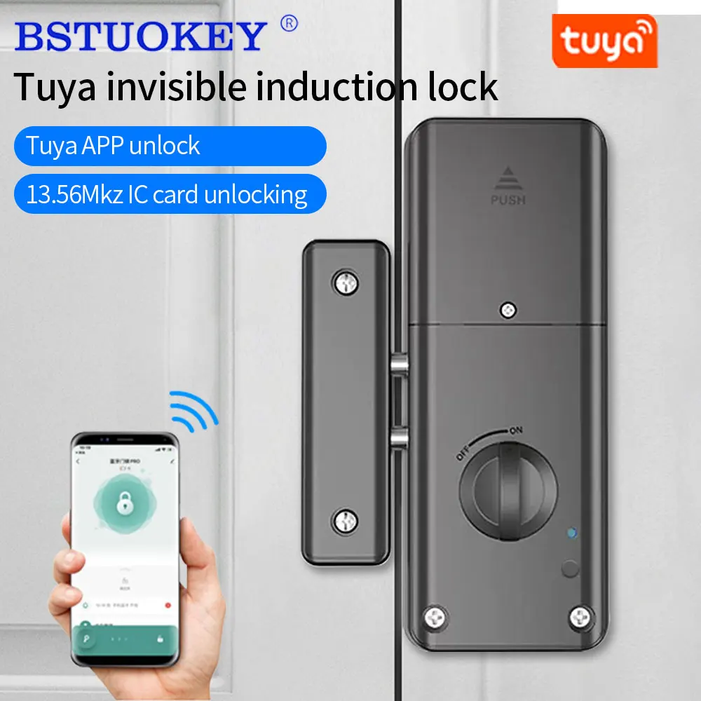 No Drilling Smart Tuya App Bluetooth Indoor Invisible Lock for Wooden ...