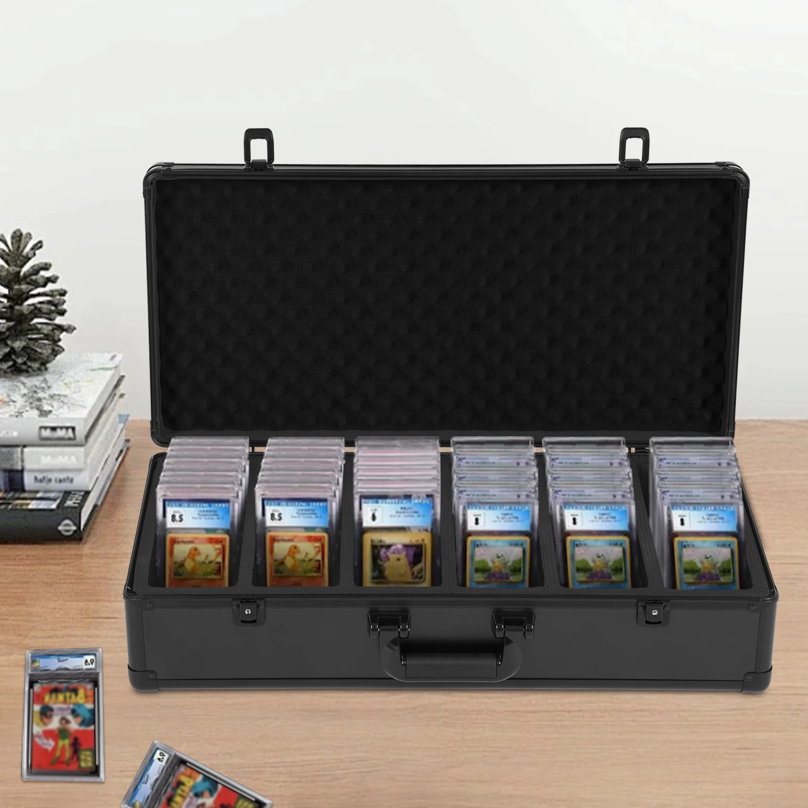 Graded Card Storage Box Organizer 6-Slot Card Storage Box 222-Capacity ...