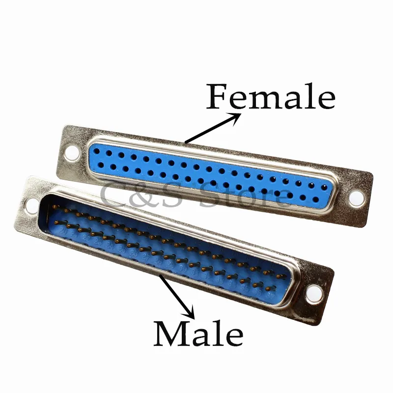 5Pcs-DB37-Hole-Pin-Female-Male-Blue-Welded-Connector-RS232-serial-port ...