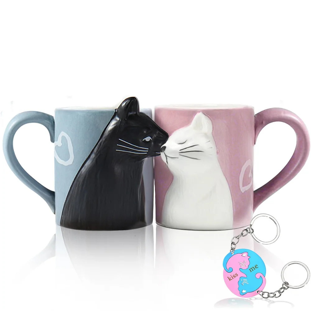 2PCS-Kiss-Cat-Cups-Mugs-Matching-Couples-Stuff-Ceramics-Mugs-For ...