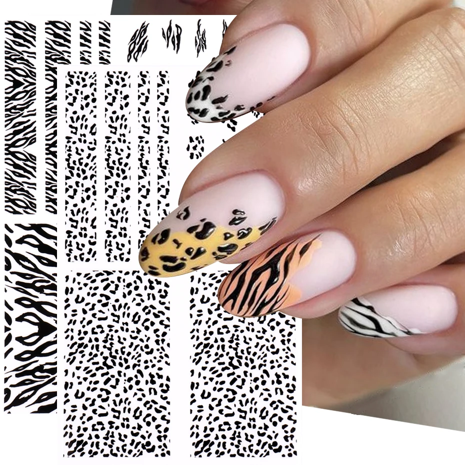 Animal-Print-Nails-Cute-Wild-Leopard-Snake-Skin-Winter-Nail-Stickers ...
