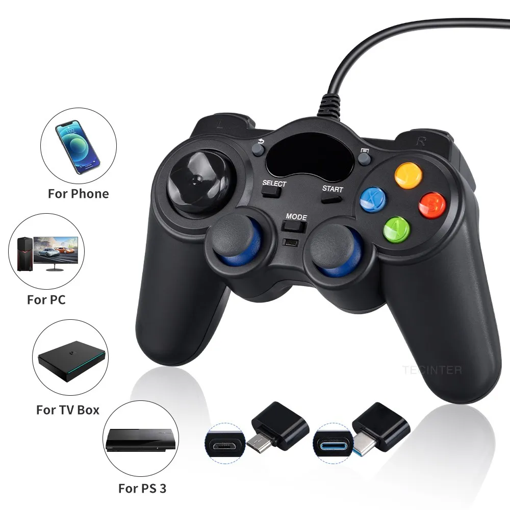 Para android/pc/set top box/ps3 usb wired gamepad game console ...