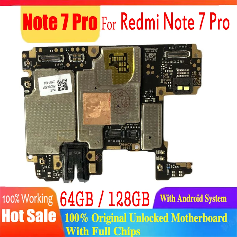 100% Original Main Logic Board For Hongmi Redmi Note 7 Pro Note7 Pro ...