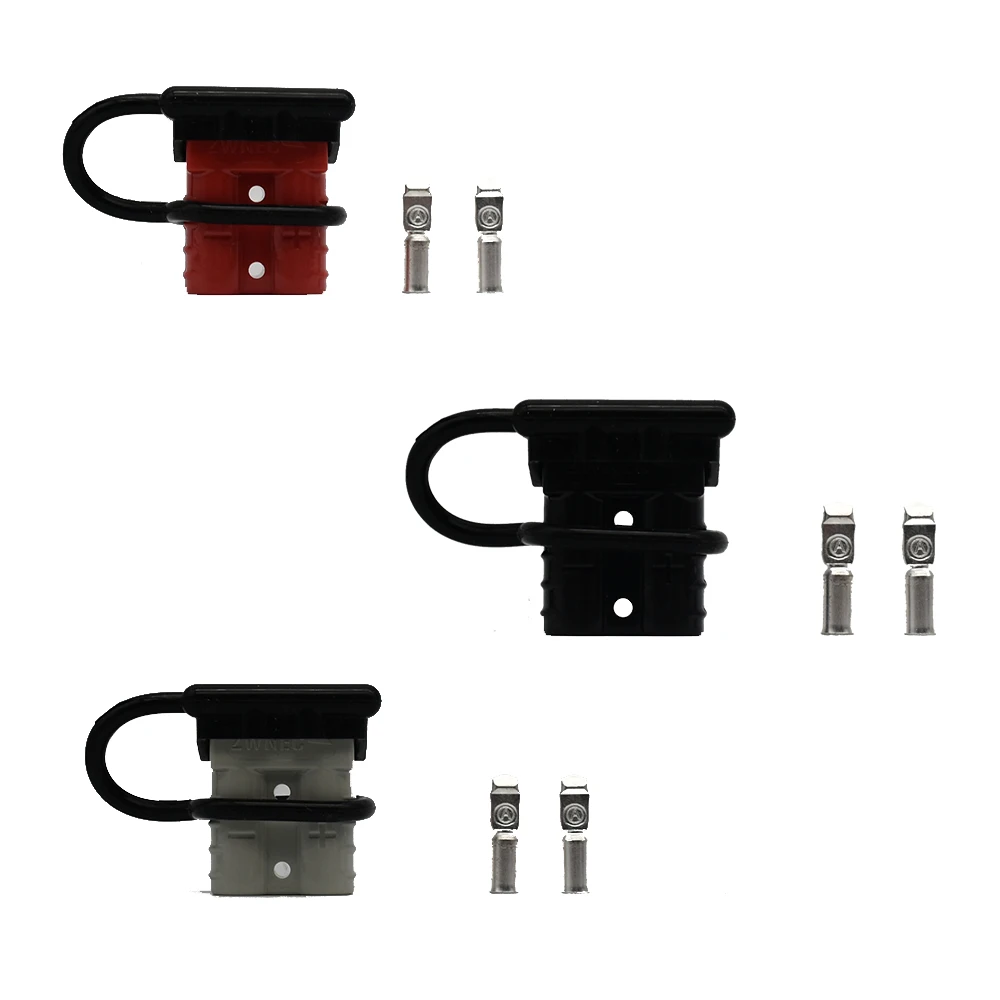 50A 6AWG Anderson Connectors 2PCS Red BLACK Grey Battery Cable Wire ...