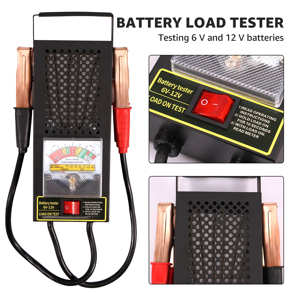 Car Battery Load Tester 6V-12V 100Amp Automotive Battery Load Checker ...