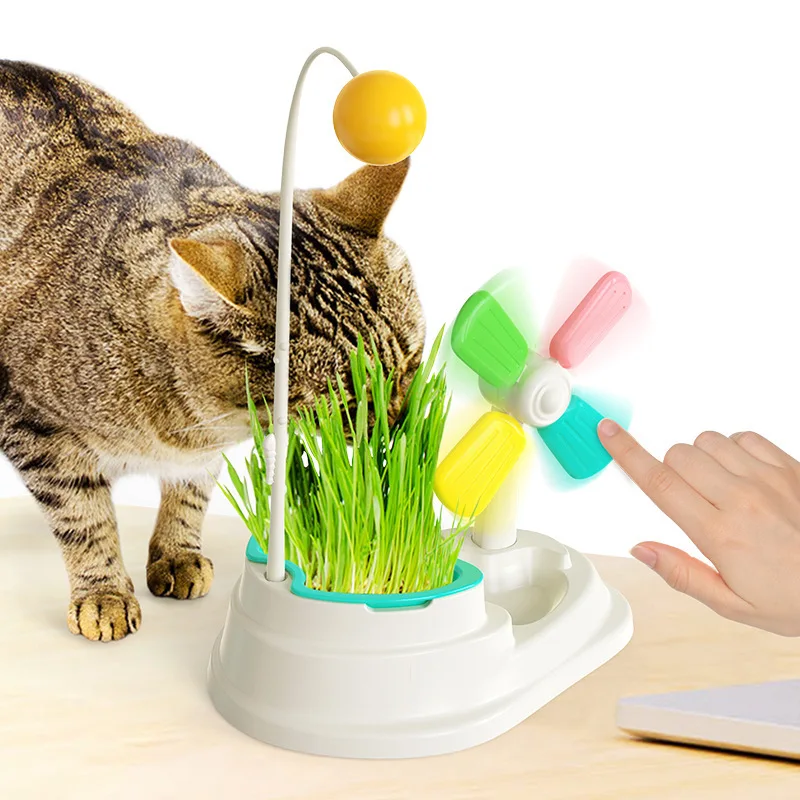 Interactive-Rotating-Windmill-Cat-Toy-with-Colorful-Balls-Wooden ...