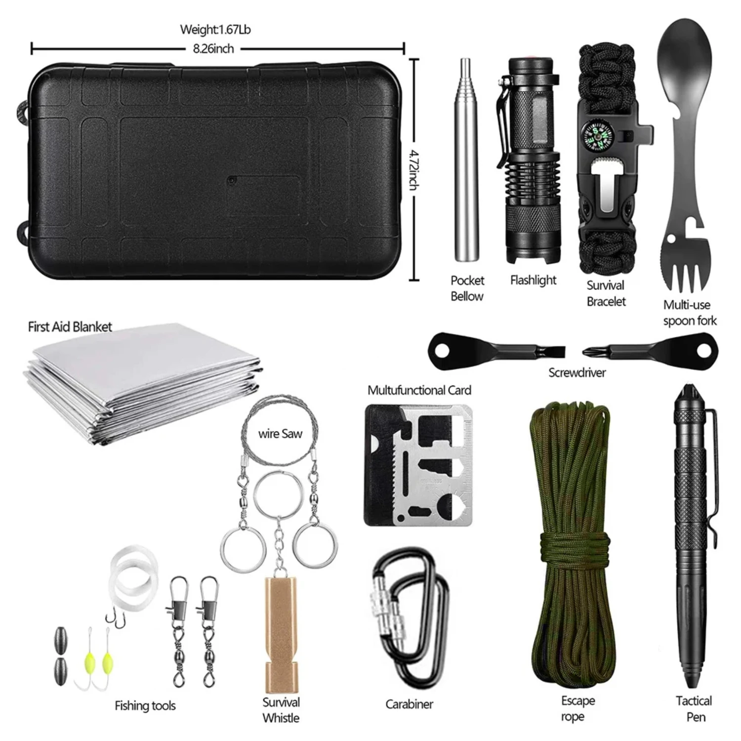 15-in-1 Emergency Survival Kit – Adventure Outfitters
