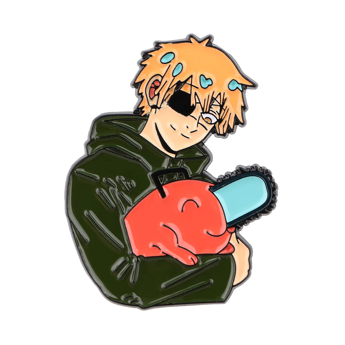 Anime Chainsaw Man Denji Pochita Metal Enamel Pin - KawaiiMerch.com